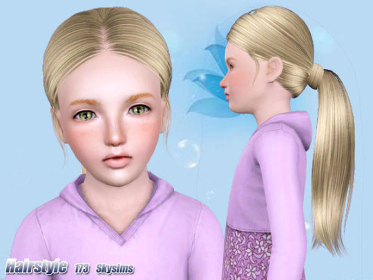 High wrapped ponytail hairstle 173 by Skysims - Sims 3 Hairs