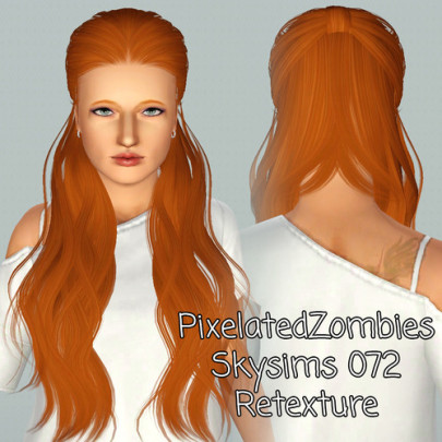 Half back up hairstyle Skysims 072 retextured by Pixelated Zombies ...