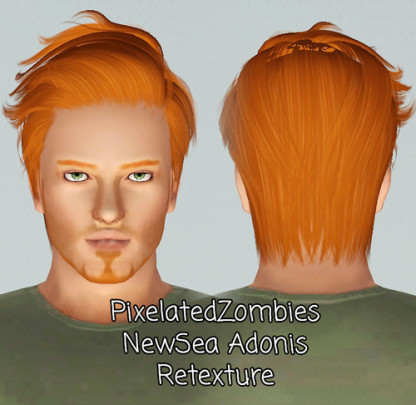 NewSea`s Adonis hairstyle retextured by Pixelated Zombies - Sims 3 Hairs
