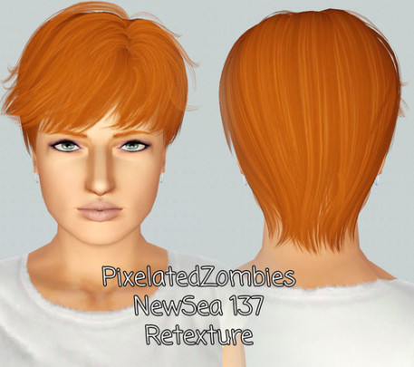 NewSea `s 137 hairstyle retextured by Pixelated Zombies - Sims 3 Hairs