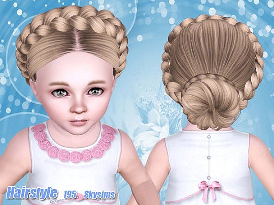 Braided crown rusian hairstyle 195 by Skysims - Sims 3 Hairs