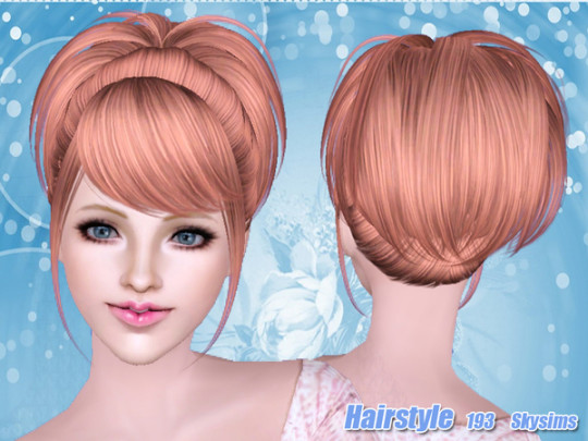 Small and high ponytail hairstyle 193 by Skysims - Sims 3 Hairs