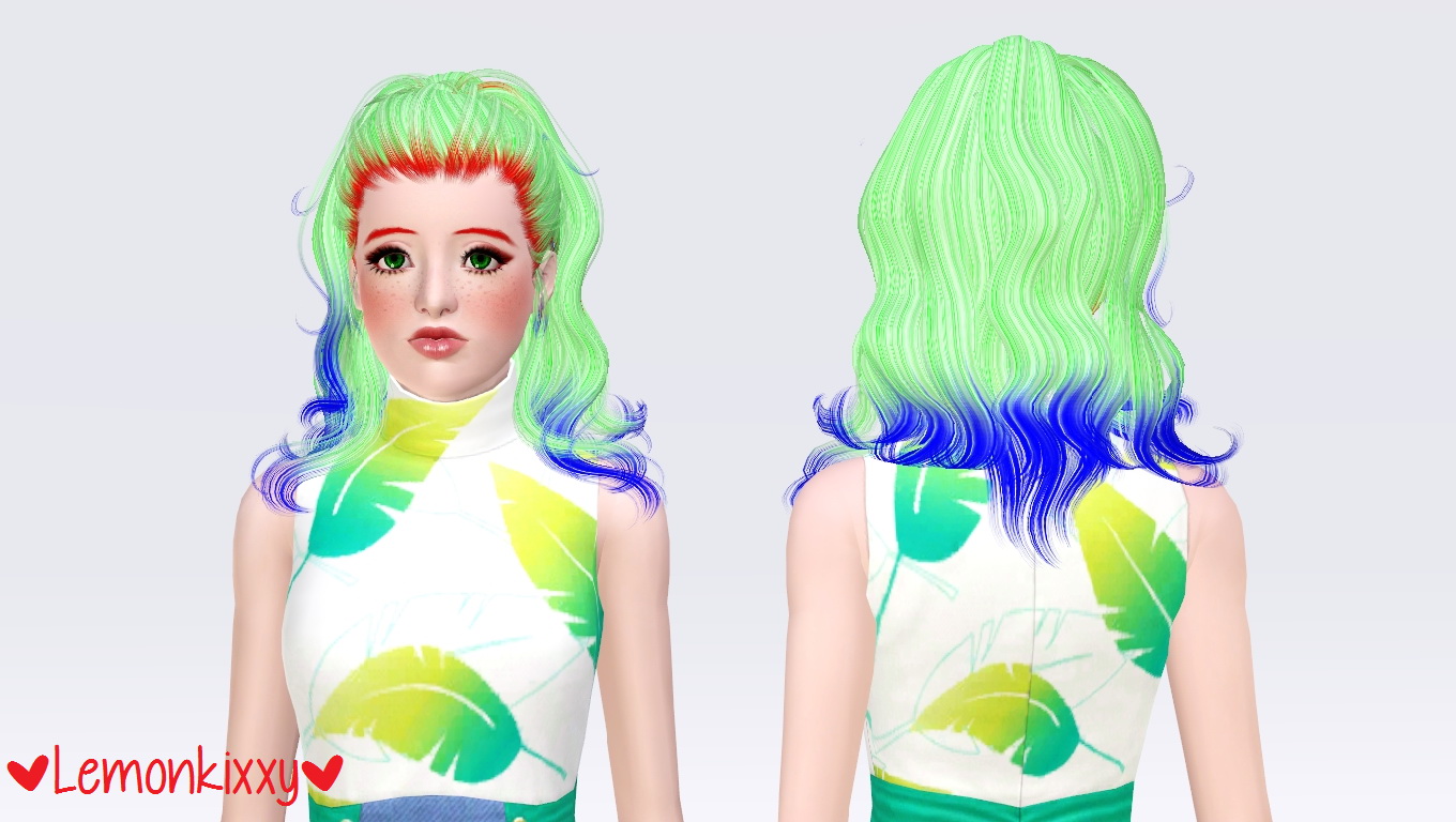 Newsea`s Yesenia Hairstyle Retextured By Lemonkixxy Sims 3 Hairs
