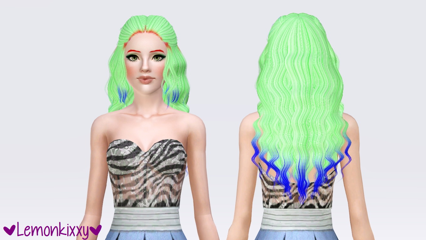Alesso`s Spectrum Hairstyle Retextured By Lemonkixxy Sims 3 Hairs