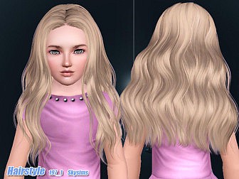 Wavy middle part hairstyle 197-1 by Skysims - Sims 3 Hairs