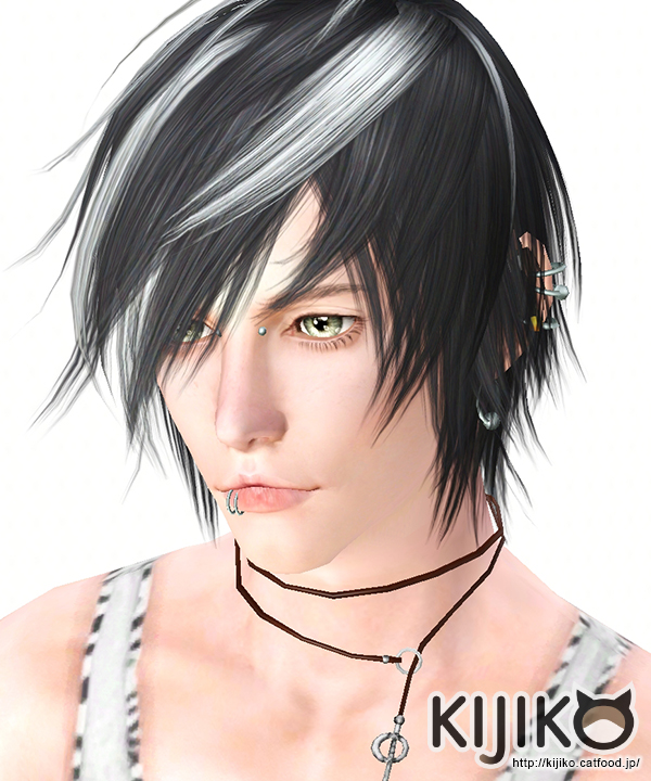 White Toyger Kitten hairstyle for him by Kijiko - Sims 3 Hairs