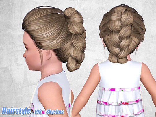 Braided tail hairstyle 198 by Skysims - Sims 3 Hairs
