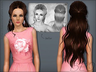 Butterfly 116 and NewSea J018 hairstyles retextured by BEO - Sims 3 Hairs
