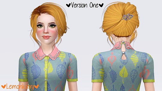 Newsea Starlet hairstyle retextured by Lemonkixxy - Sims 3 Hairs