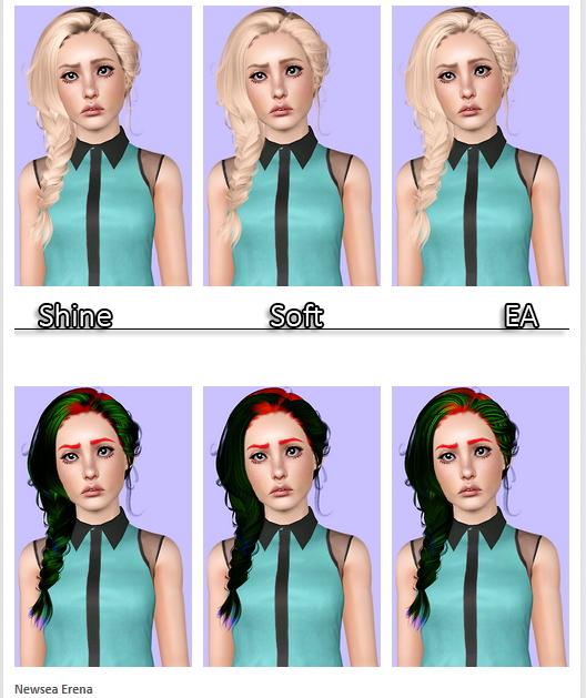 Newsea`s Erena hairstyle retextured by Plumb Bombs - Sims 3 Hairs