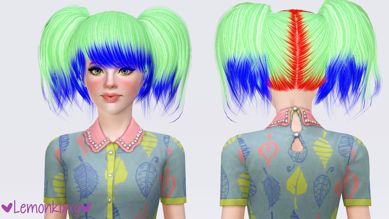 Peggy`s 551 hairstyle retextured by Lemonkixxy - Sims 3 Hairs