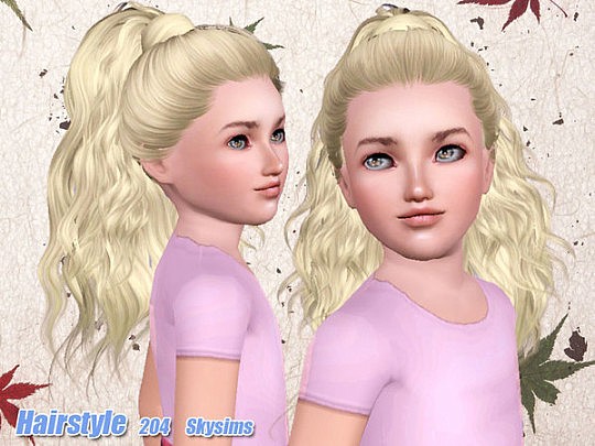 High wrapped ponytail hairstyle 204 by Skysims - Sims 3 Hairs