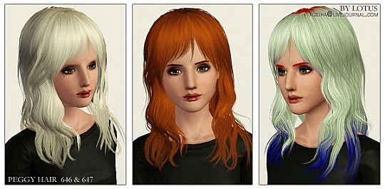 Hairstyles retextured by Lotus - Sims 3 Hairs