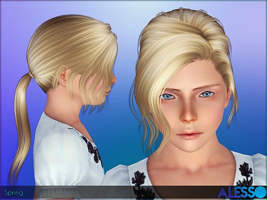 Spring ponytail hairstyle by Alesso - Sims 3 Hairs