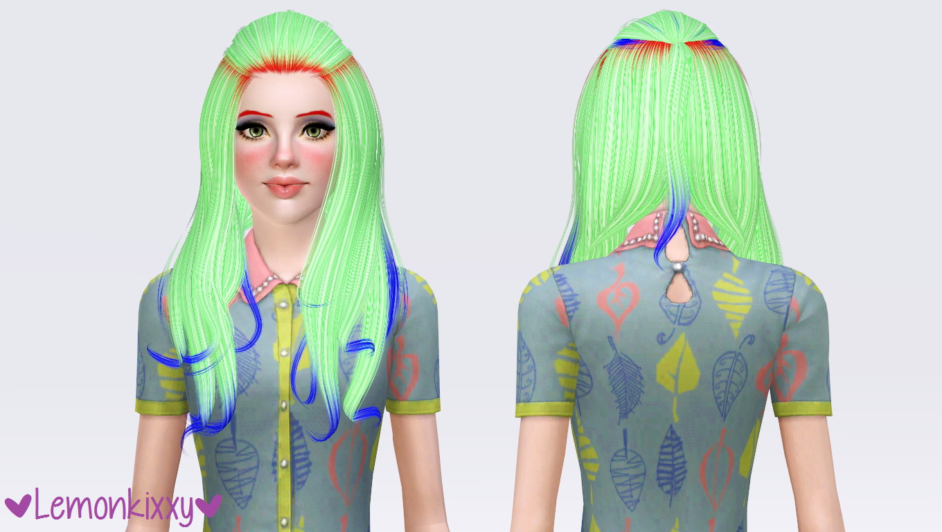 Alesso`s Aurora Hairstylke Retextured By Lemonkixxy Sims 3 Hairs