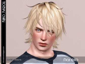 Kijiko Ragdoll hairstyle resized for male by R2M Creations - Sims 3 Hairs