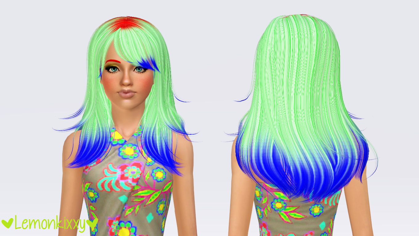 Newseas Stranger Hairstyle Retextured By Lemonkixxy Sims 3 Hairs