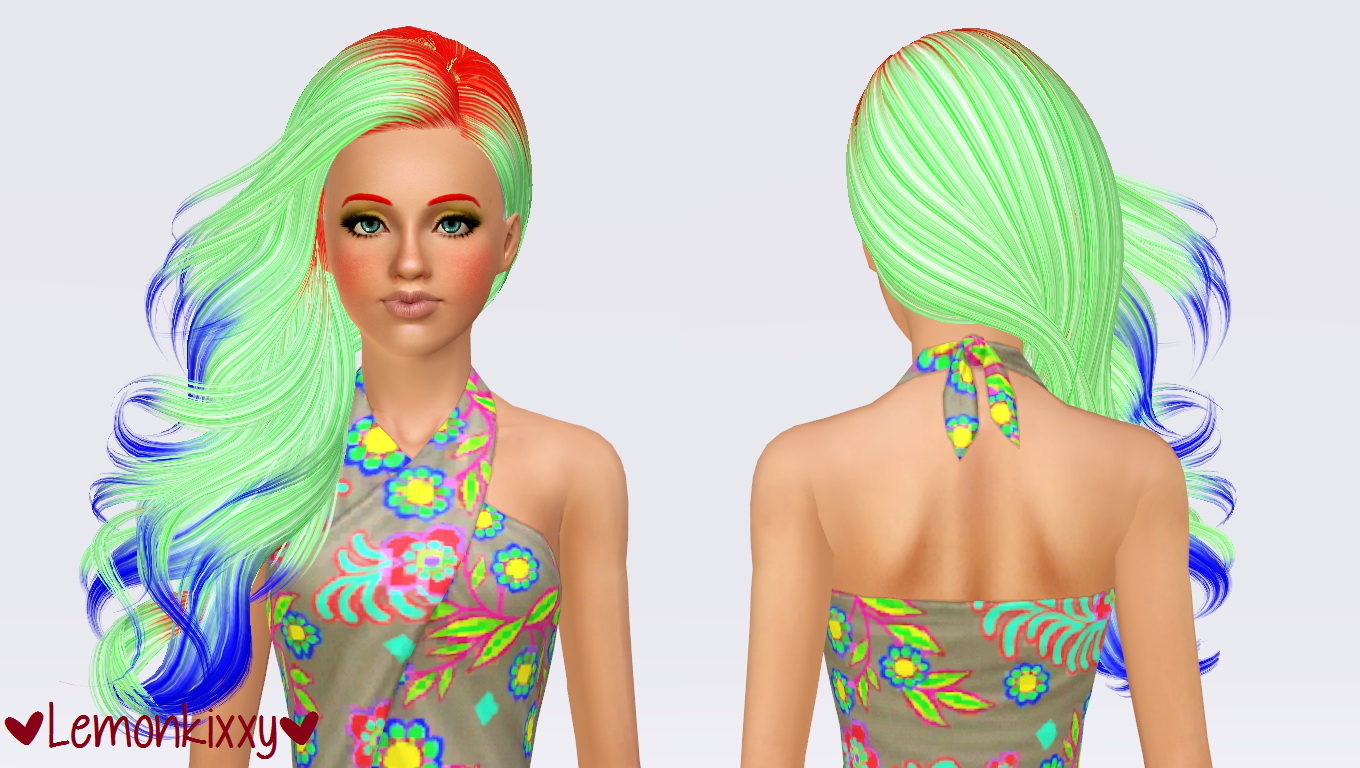 Skysims 214 Hairstyle Retextured By Lemonkixxy Sims 3 Hairs