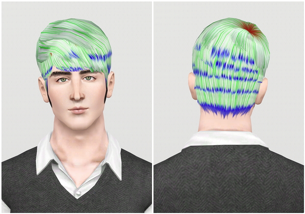 Short bangs hairstyle for males retextured by Rusty Nail - Sims 3 Hairs