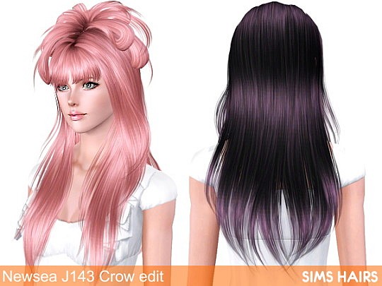 Newsea J143 Crow hairstyle edit by Sims Hairs