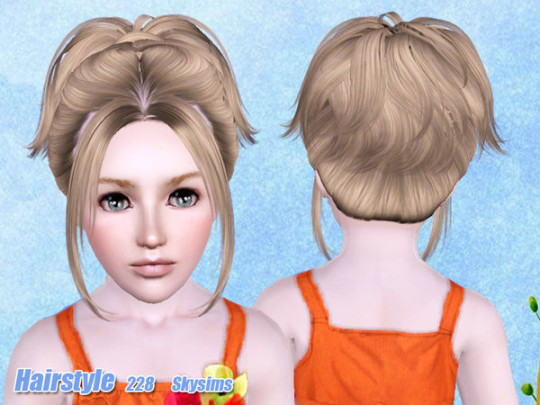 Small ponytail hairstyle 228 by Skysims - Sims 3 Hairs