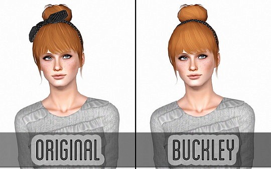 Buttercup bun hairstyle retextured by Buckley - Sims 3 Hairs