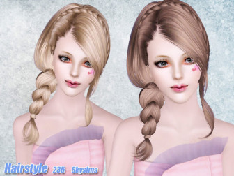 Braided crown and tail hairstyle 235 by Skysims - Sims 3 Hairs