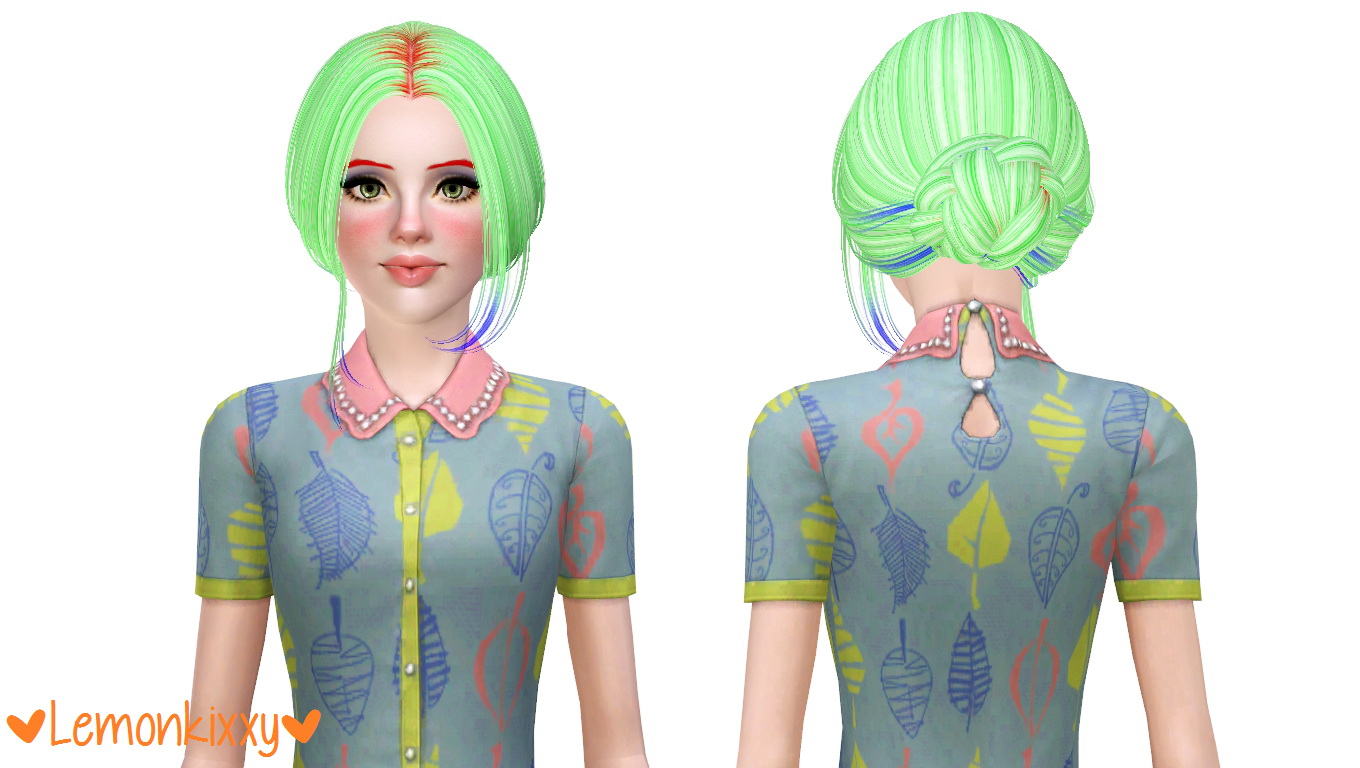 BEO Skysims 083 and 143 hairstyle retextured by Lemonkixxy - Sims 3 Hairs