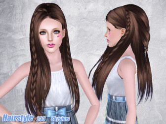 Braided hairstyle 233 by Skysims - Sims 3 Hairs