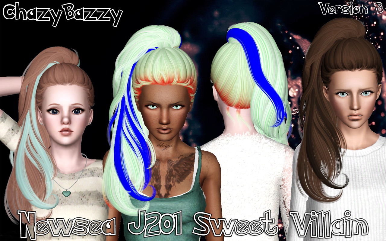 Newsea`s J201 Sweet Villain Hairstyle Retextured By Chazy Bazzy Sims