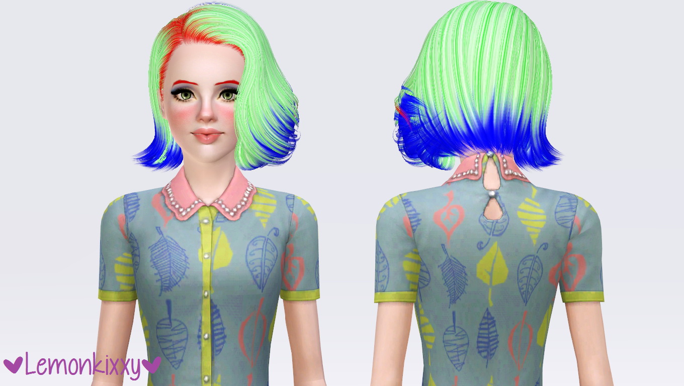 Butterflysims 086 Hairstyle Retextured By Lemonkixxy Sims 3 Hairs