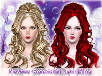Newsea`s J203 Stardust hairstyle retextured by Jenni Sims - Sims 3 Hairs