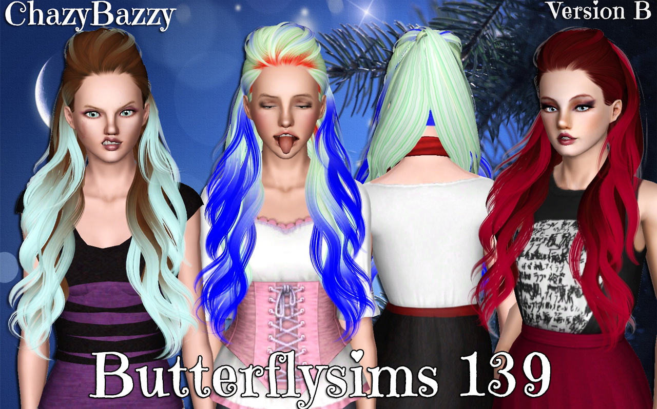 Butterflysims 139 Hairstyle Retextured By Chazy Bazzy Sims 3 Hairs