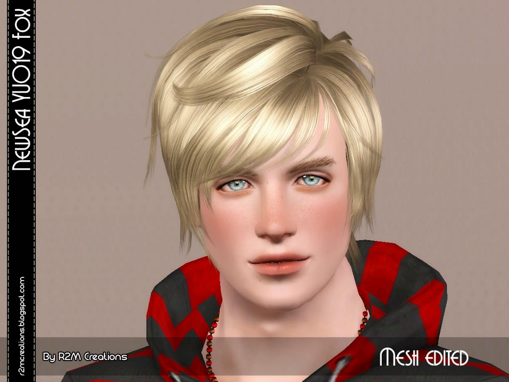 NewSea Yu 019 Fox resized for male by R2M Creations - Sims 3 Hairs