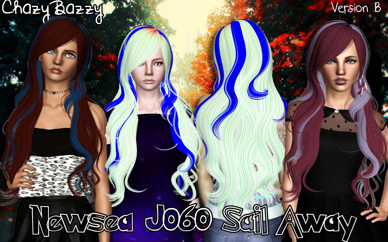 Newsea`s J060 Sail Away Hairstyle Retextured By Chazy Bazzy Sims 3 Hairs