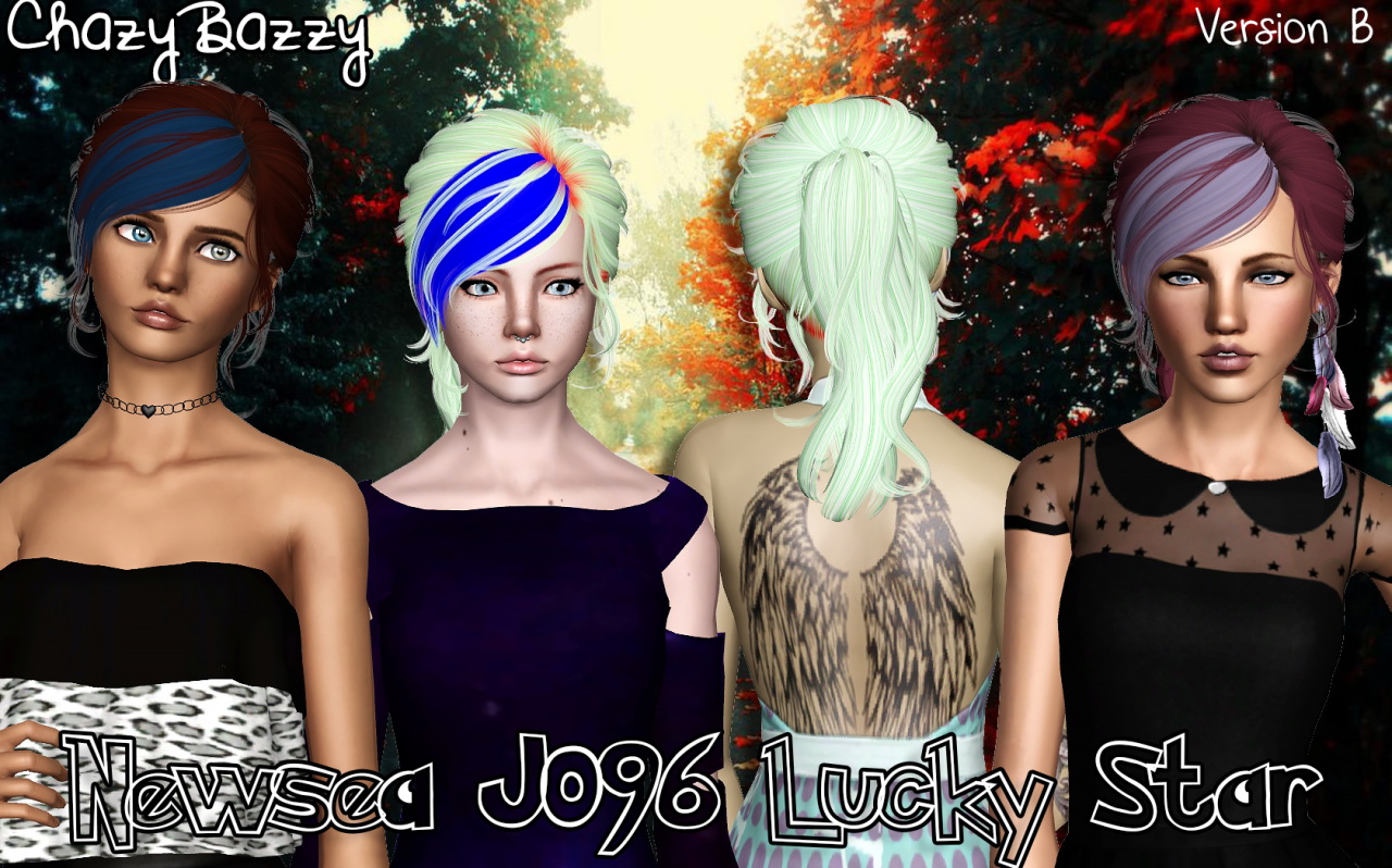 Newsea`s J096 Lucky Star Hairstyle Retextured By Chazy Bazzy Sims 3 Hairs