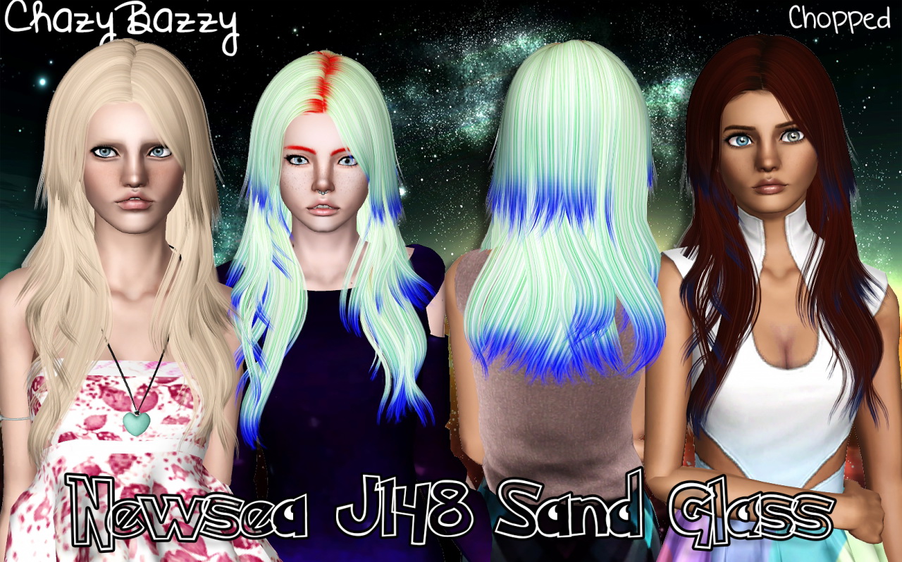 Newsea`s J148 Sand Glass hairstyle retextured by Chazy Bazzy - Sims 3 Hairs