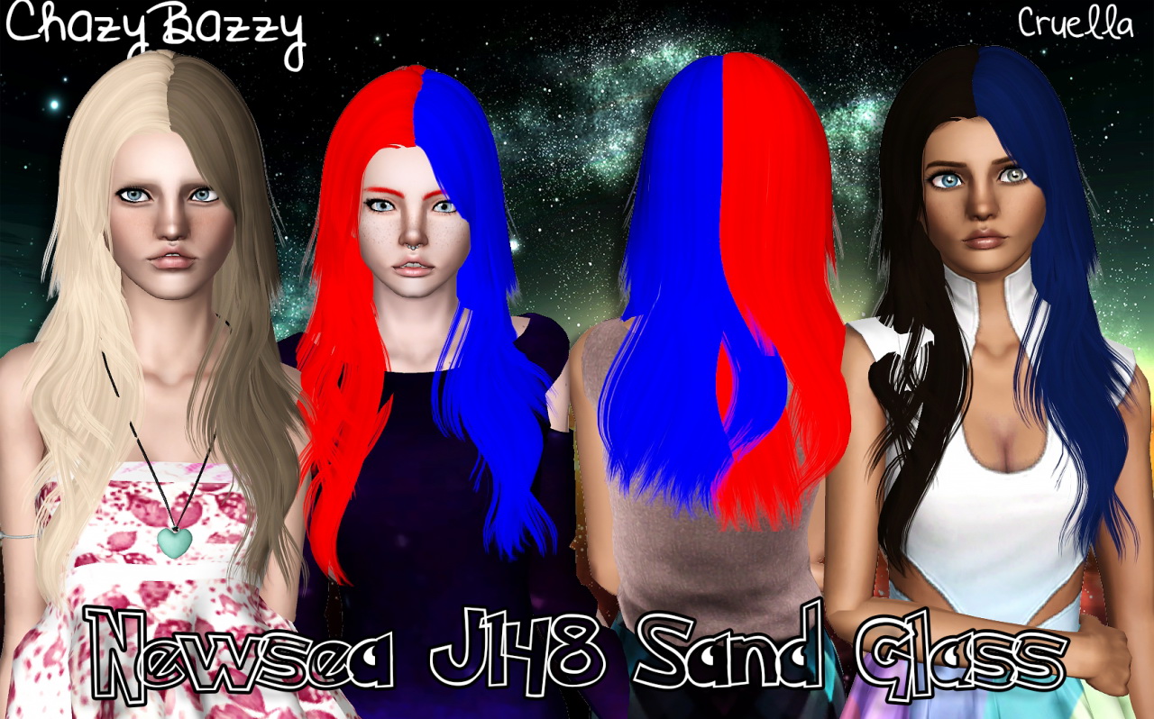 Newsea`s J148 Sand Glass hairstyle retextured by Chazy Bazzy - Sims 3 Hairs