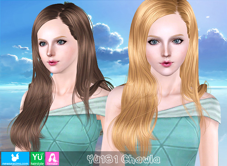 YU 181 Chawla hair for TS3 by NewSea - Sims 3 Hairs