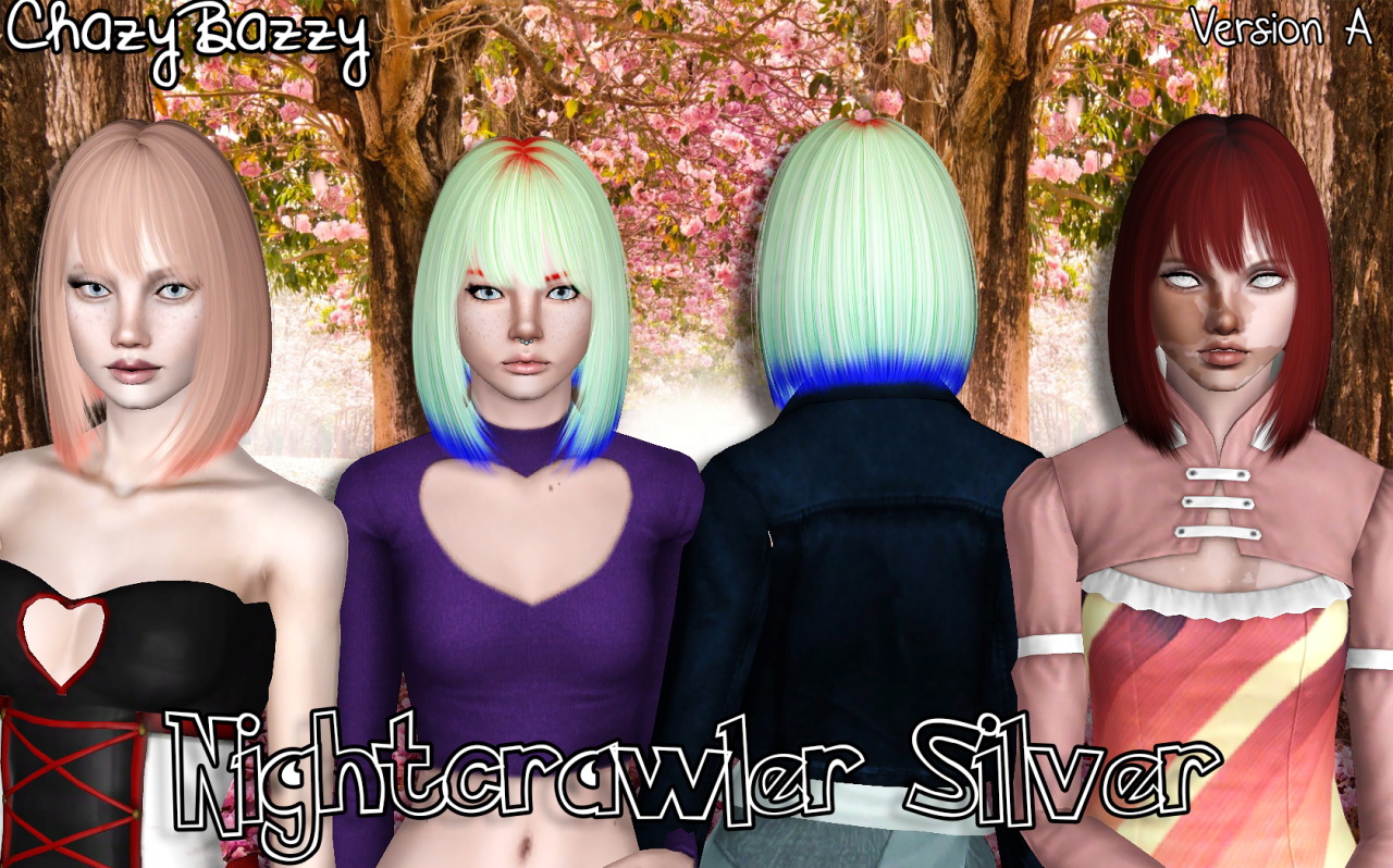 Nightcrawler`s Silver hairstyle retextured by Chazy Bazzy - Sims 3 Hairs