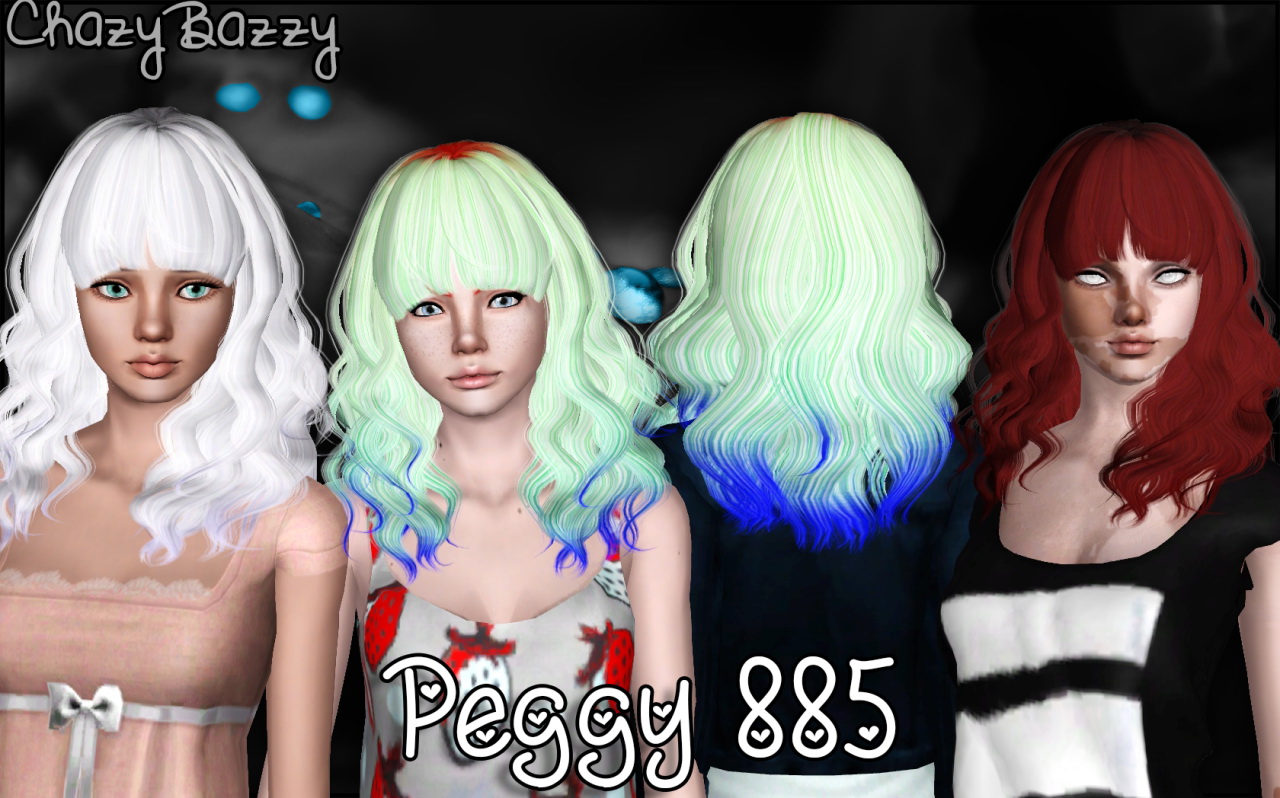 Peggy`s 885 hair retextured by Chazy Bazzy - Sims 3 Hairs